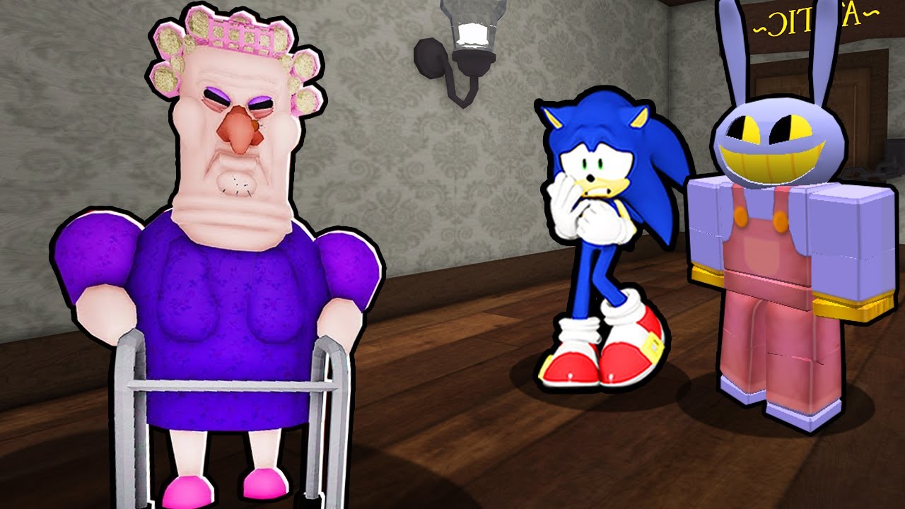 SONIC AND JAX VS ESCAPE GRUMPY GRAN IN ROBLOX - YouTube