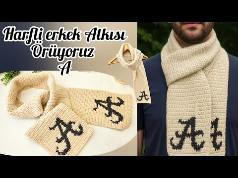 Tığ işi A harfli atkı modeli yapılışı 