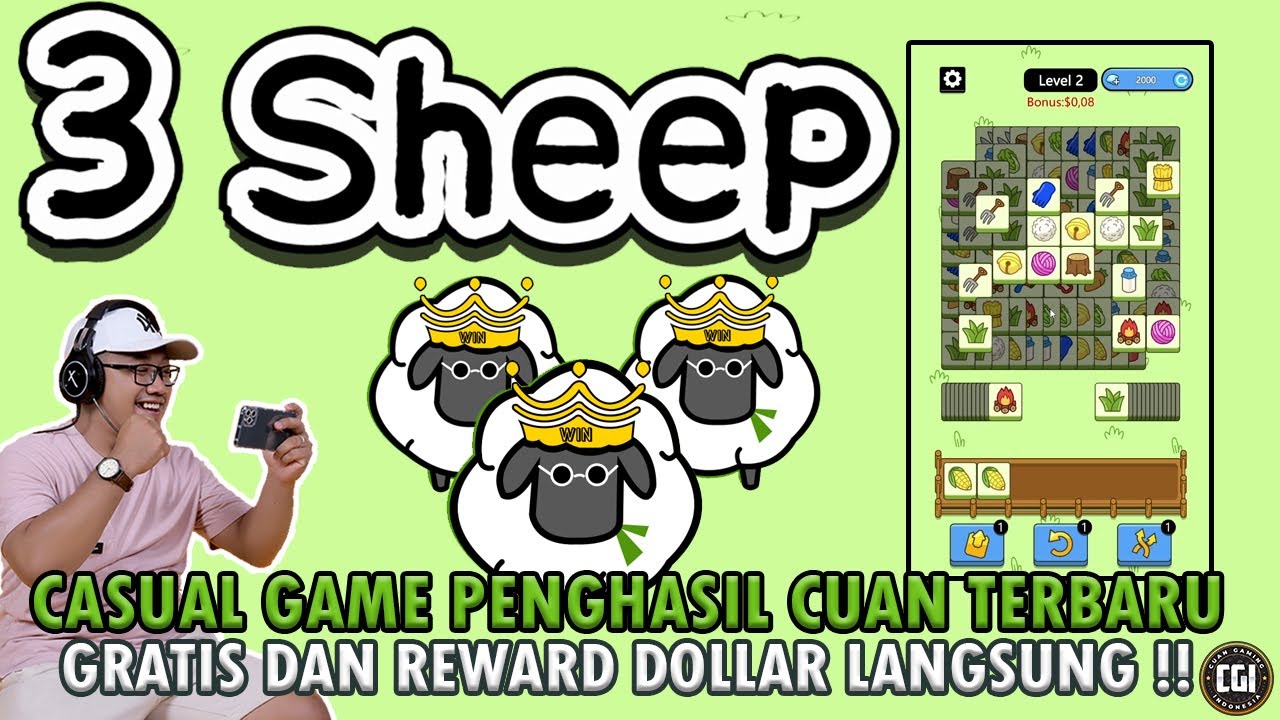 GAME GRATIS TAPI BISA CUAN SAMPAI $128 ?! TIPS SELESAI LEVEL 2 GAME 3 SHEEPS DENGAN MUDAH ...