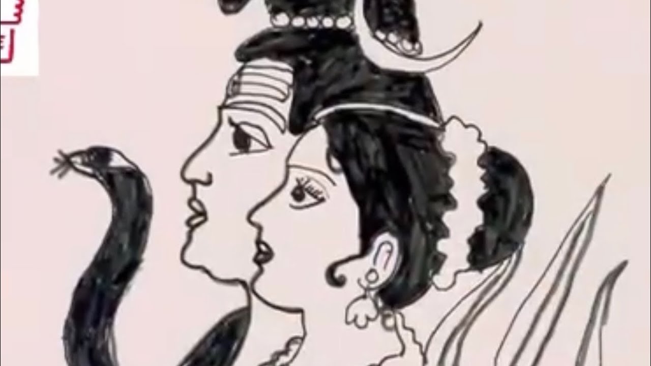 How to draw shiva, Parvati drawing ️//easy//step by step 🙏🙏🙏 - YouTube