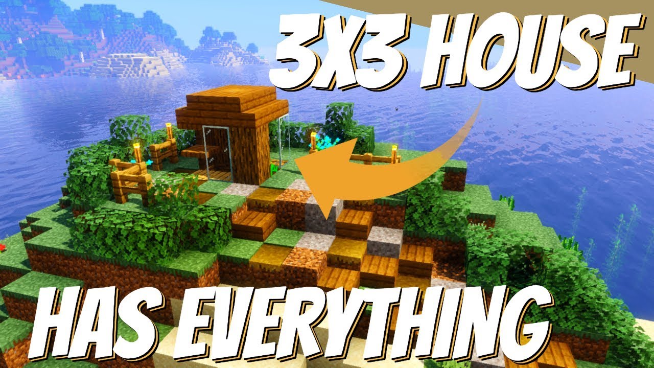 Minecraft 3x3 House: How to Make a Tiny House WITH EVERYTHING in ...