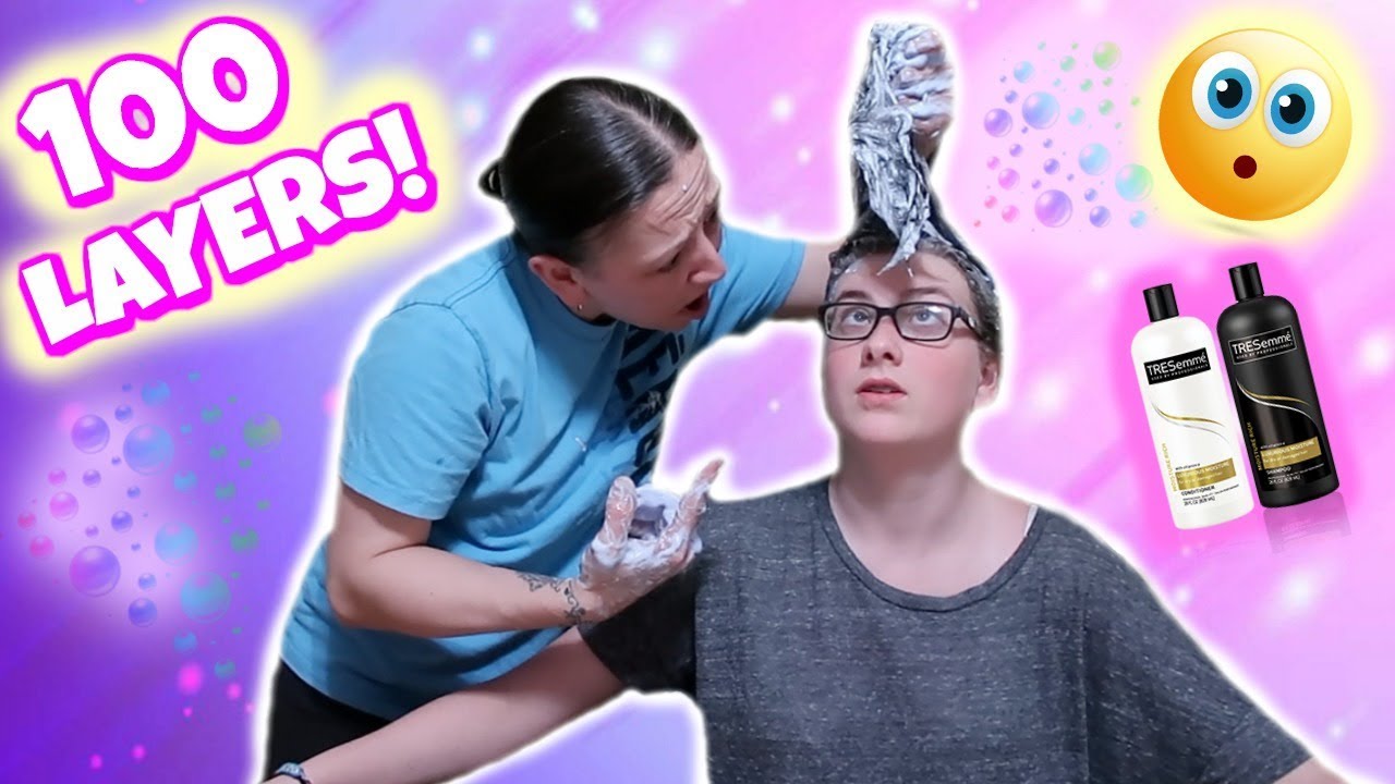 THE 100 LAYERS OF SHAMPOO ON LILY CHALLENGE! (Very funny!) - YouTube