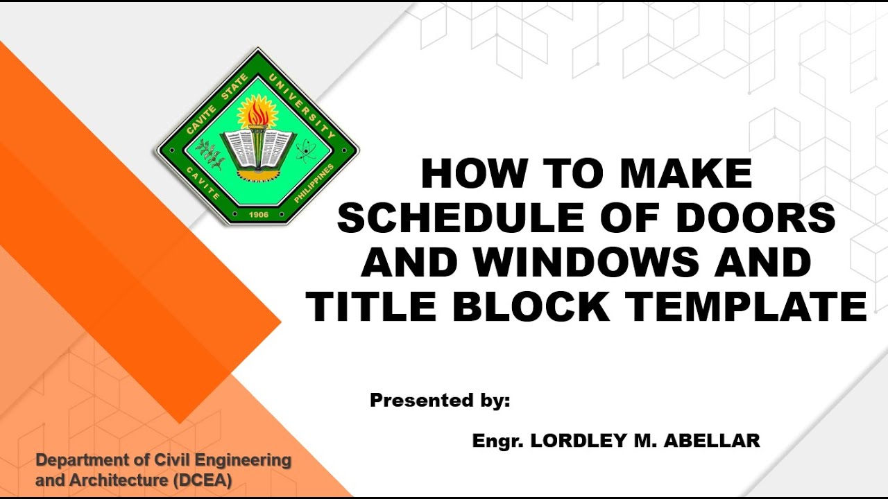 HOW TO MAKE SCHEDULE OF DOORS AND WINDOWS AND TITLE BLOCK TEMPLATE ...