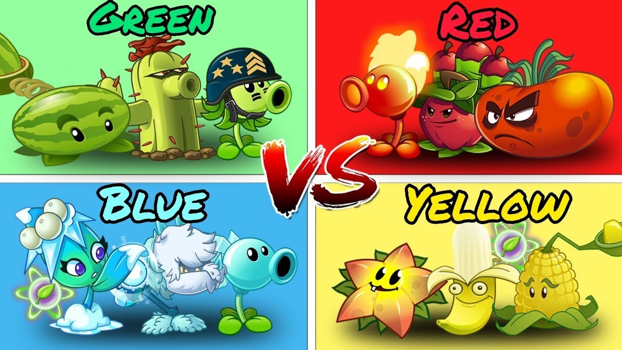 PvZ2 Battlez - 4 COLOR Teams (Green x Red x Blue x Yellow) - Which Team ...