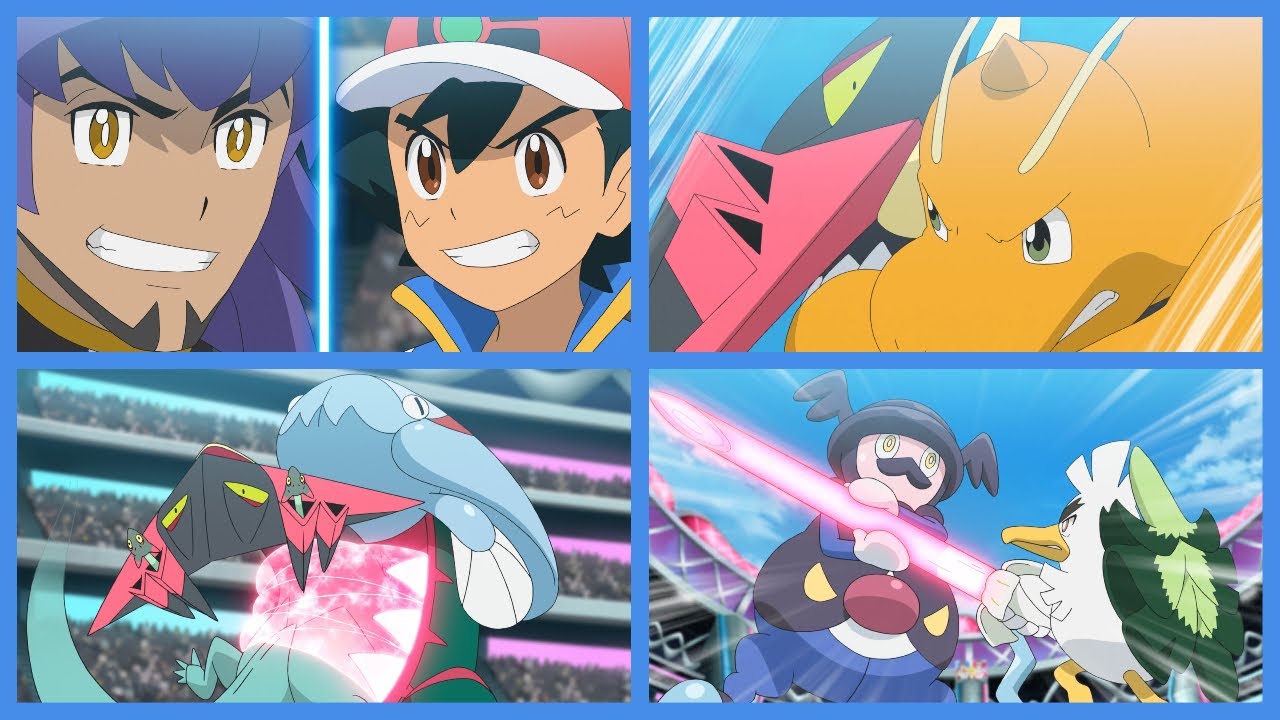 ASH VS LEON 2/4 DRACOVISH'S NEW POWER DRAGONITE VS DRAGAPULT Pokemon ...
