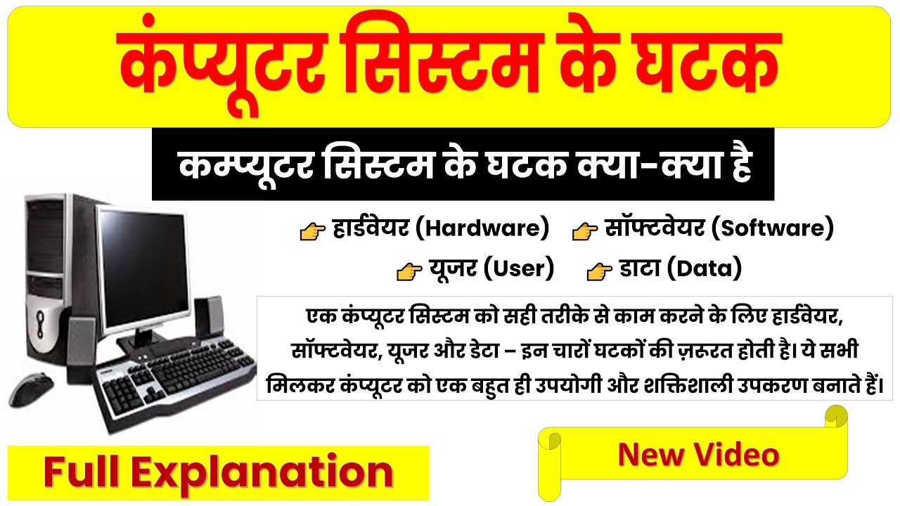 कंप्यूटर सिस्टम के घटक | Components of Computer System in Hindi ...
