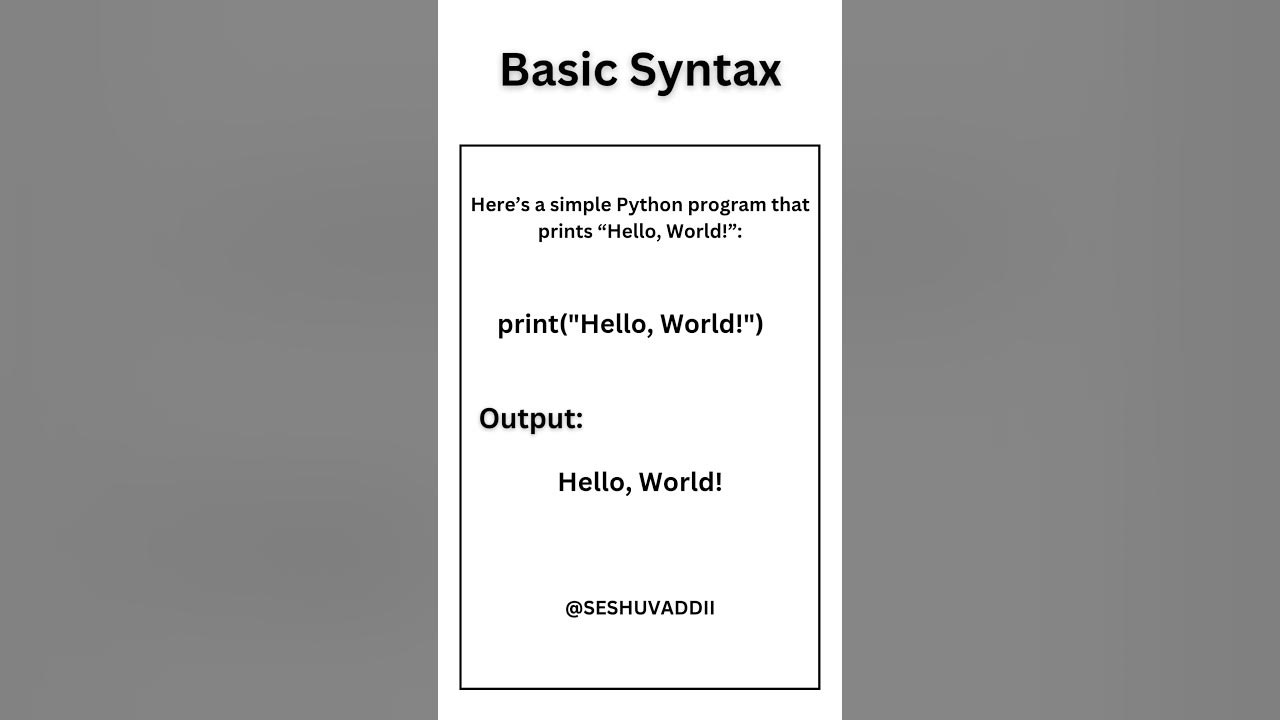 Basic Syntax in Python #python #programming #language #basic #syntax # ...
