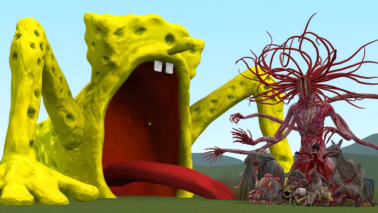 SPONGEBOB EATER VS NEW BOSS MOTHER PARASITE AND ALL ZOOCHOSIS ANIMALS ...