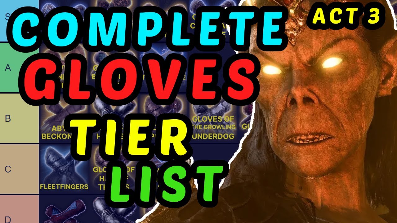 The BEST GLOVES In BG3 COMPLETE - Honor Mode Tier List and Guide - Act ...