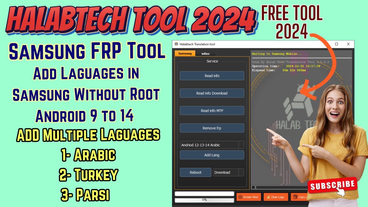 Halabtech Translation Tool 2024: Unlock Samsung & Infinix FRP and Add Languages on Android 9-14 ...