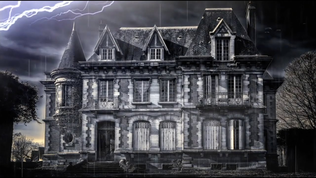 SPOOKY HAUNTED HOUSE AMBIENCE | Halloween ASMR Thunderstorm, Scary ...
