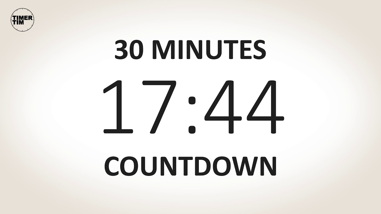 30 Minutes: Countdown Stopwatch - YouTube