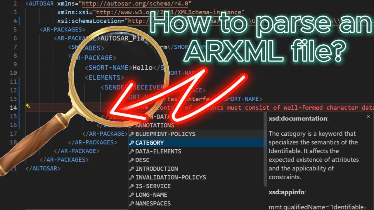 how to parse arxml file by using Python - YouTube