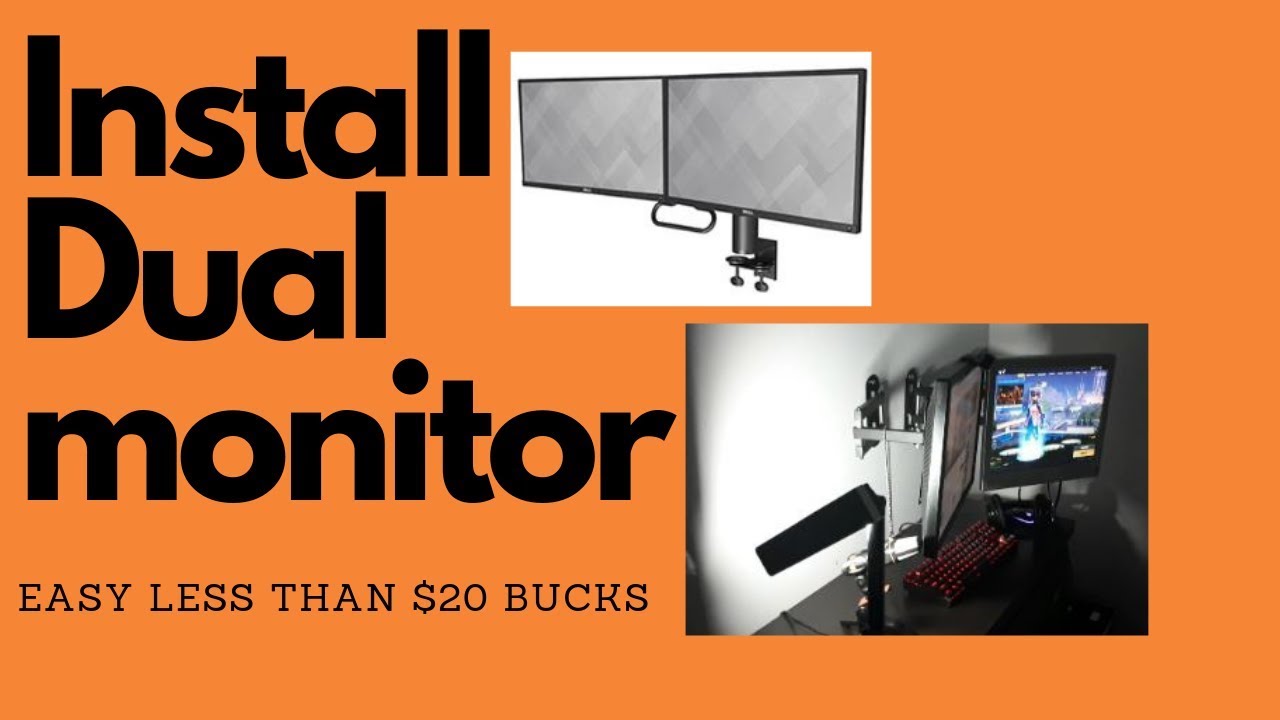 how to install 2 monitors on the wall - YouTube