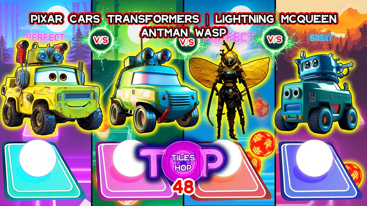 😱💥 Pixar Cars Transformers | Lightning Mcqueen | Antman Wasp | 48 | EDM ...