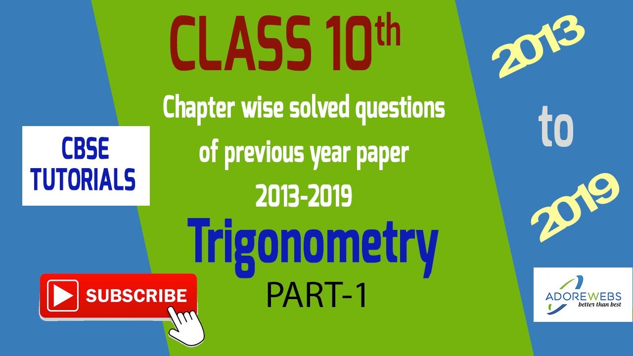 CBSE Trigonometry class 10 | Class 10 previous year question papers ...