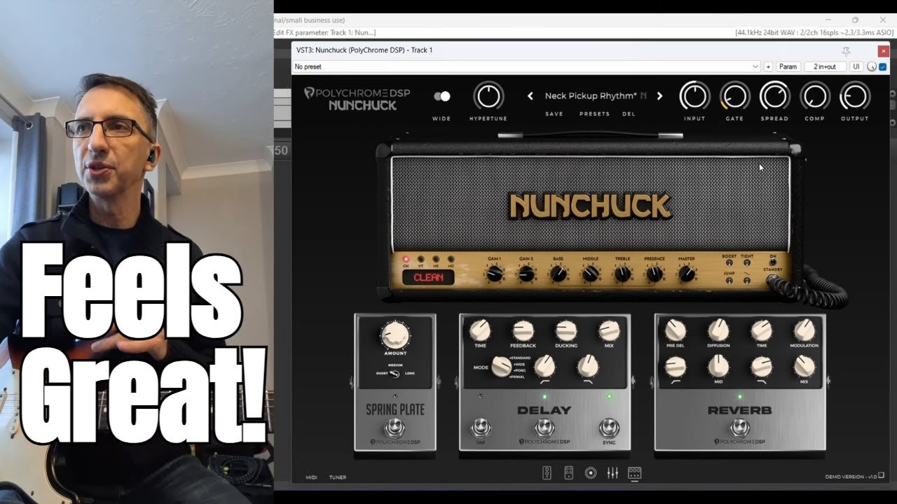 The Best "Feel" and "Immediate" Amp Plugin Out There Now IMO! PolyChrome DSP NunChuck - YouTube