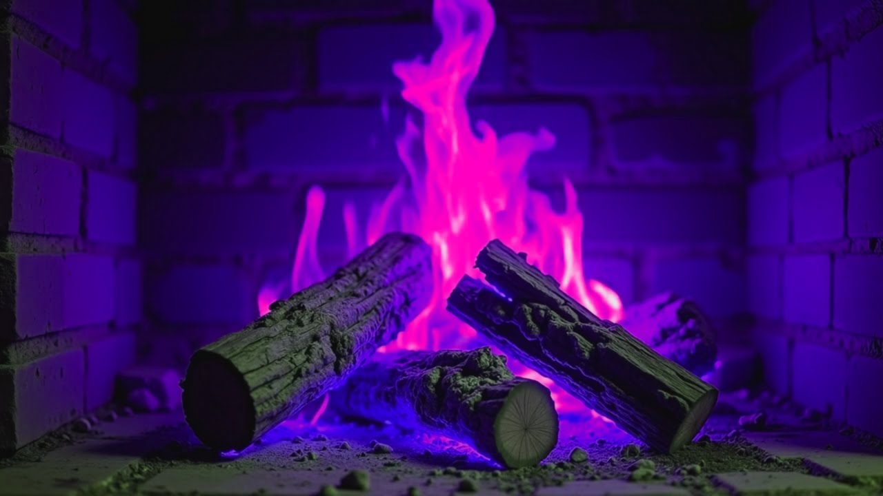 🔥 Purple Fire 4K | Magical Fireplace with Crackling Sounds for ...
