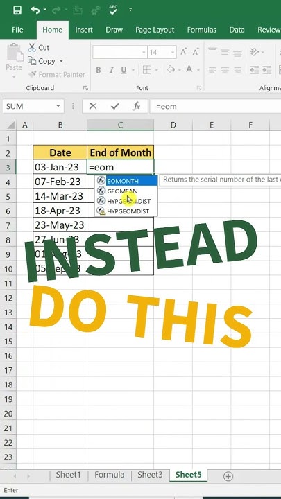 Master the EOMONTH Function in Excel in Just 20 Seconds! #exceltips #exceltricks #shorts - YouTube