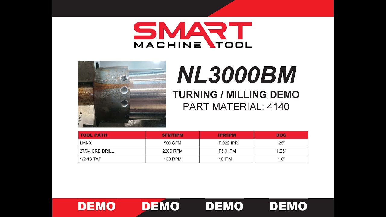 SMART Machine Tool - NL3000BM Turning / Milling Demo - YouTube