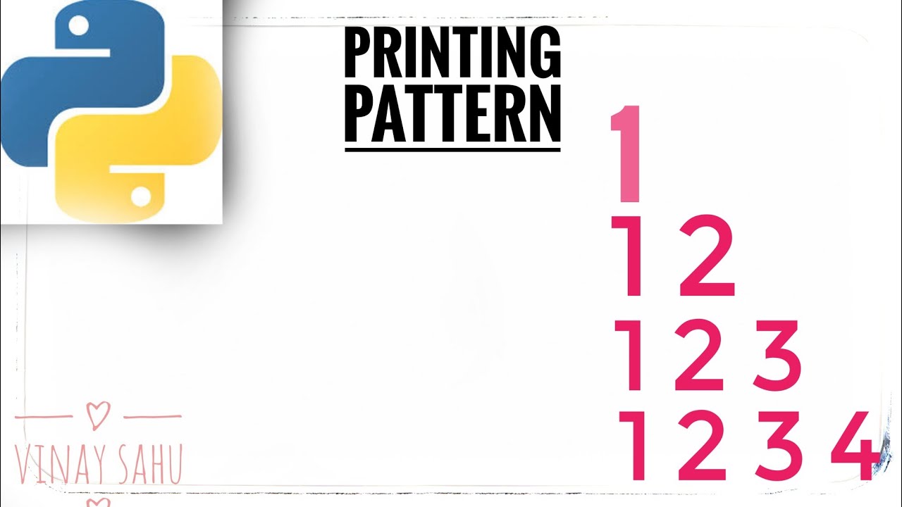 Printing 1 12 123 1234 Pattern In Python YouTube