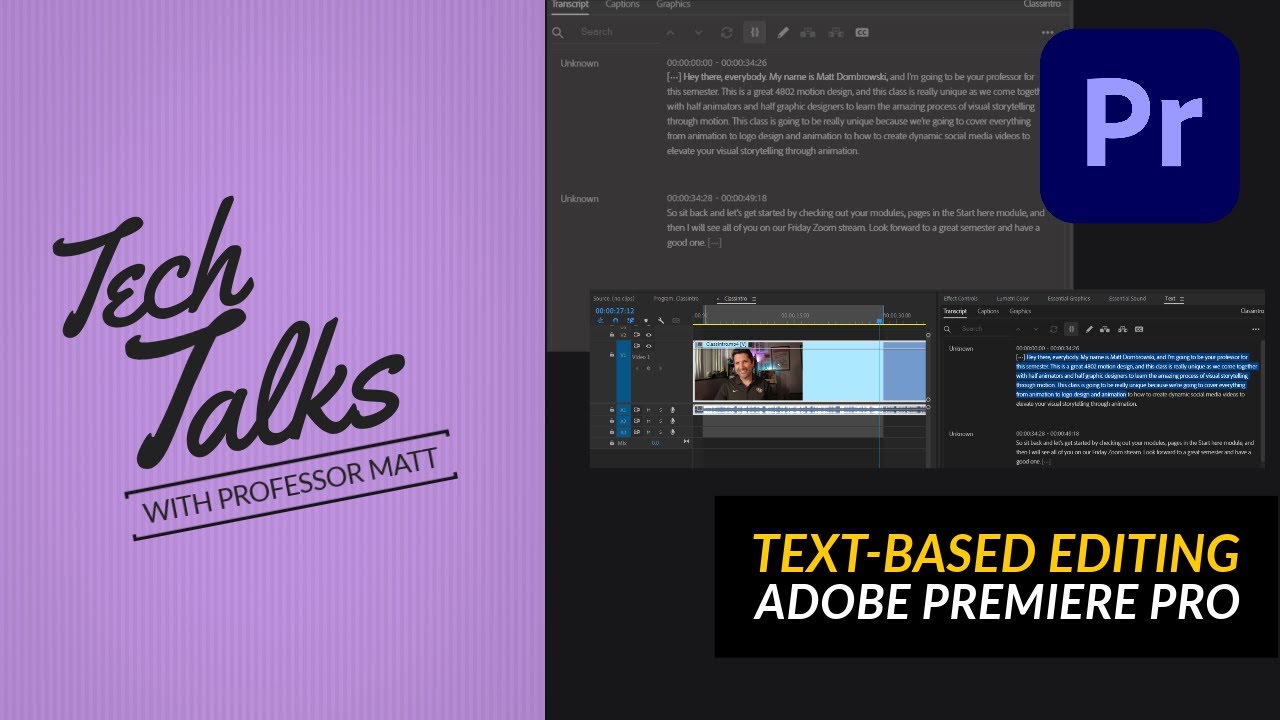Mastering Text-Based Editing and Captioning in Premiere Pro 2023 | Tech ...