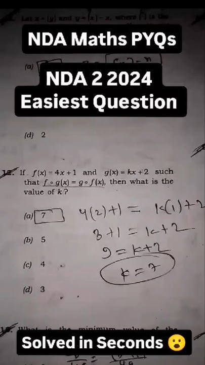 NDA 2 2024 MATHS PYQ || NDA MATHS PYQ || EASIEST QUESTIONS #ndamaths #mathspyqs #ndapyq #pyq # ...