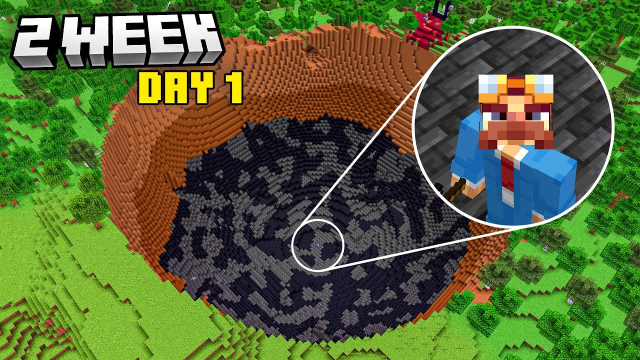 Playing Minecraft For 2 Weeks (DAY 1) - YouTube