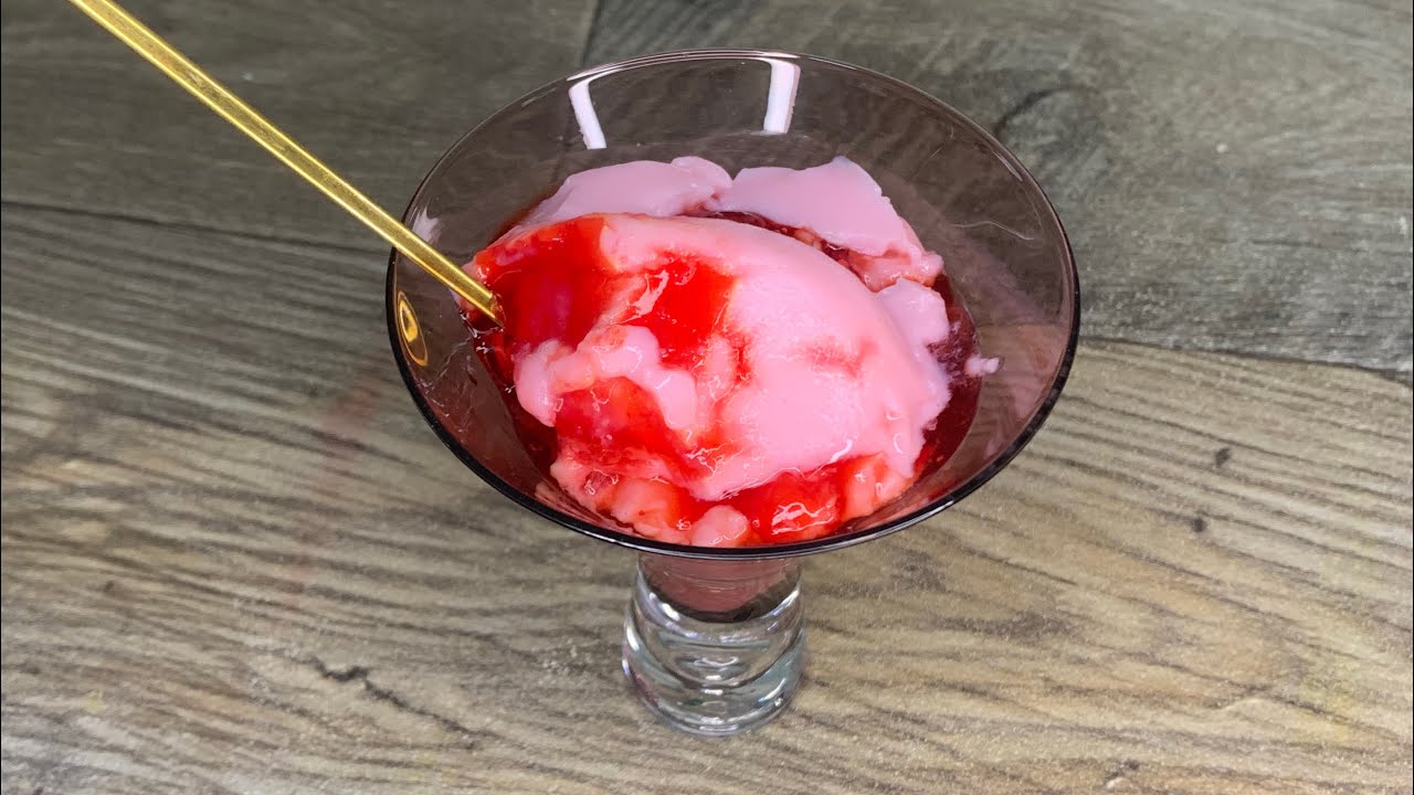 Jelly Custard Pudding | Strawberry Jelly Dessert - YouTube