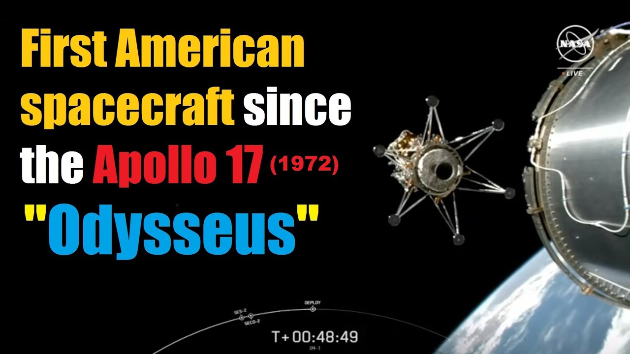 IM-1 lunar lander in amazing view from space || IM-1 Lunar Landing ...