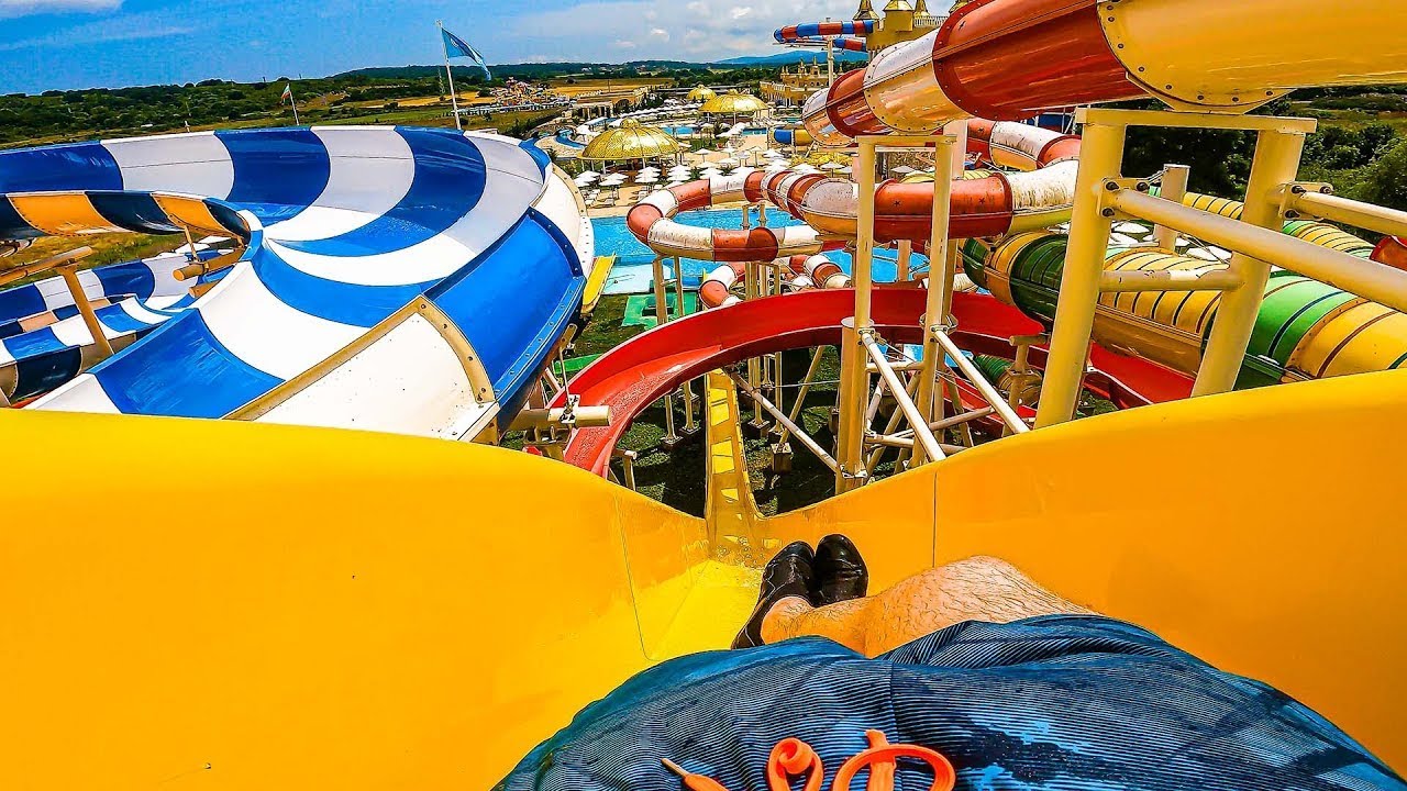 Thrilling Free Fall Water Slide at Aquapark Neptun - YouTube