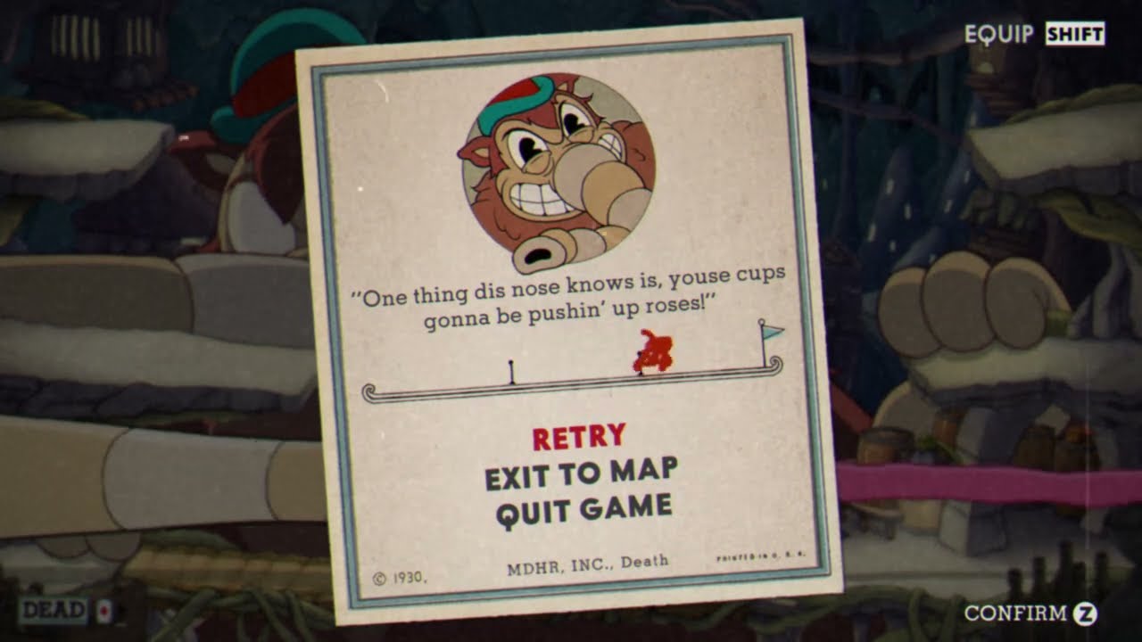 Cuphead "Bootlegger Boogie" Game over song - YouTube