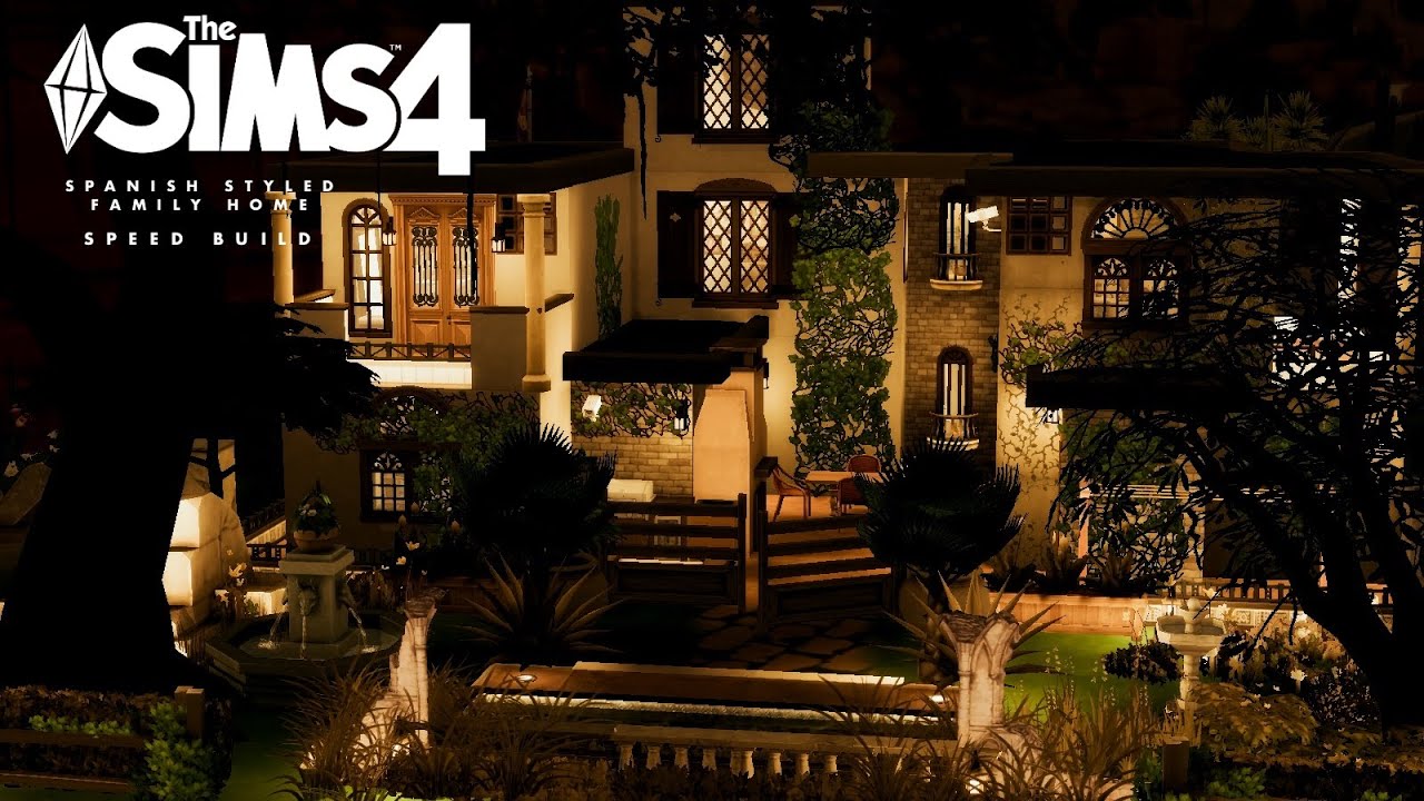 SPANISH STYLED FAMILY HOUSE | The Sims 4 Speed Build - YouTube