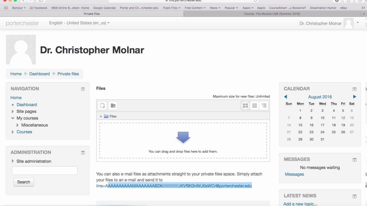Moodle User Profile and Dashboard - YouTube