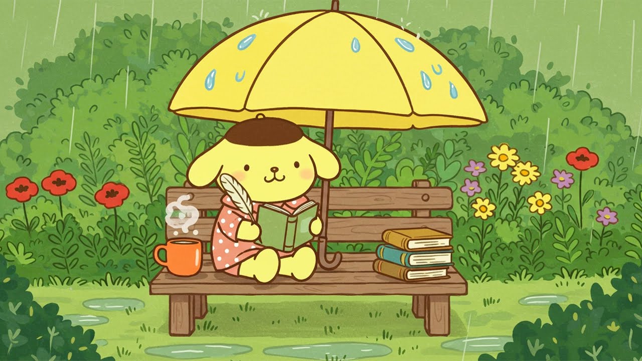 Rainy Day Reading with Pompompurin 📚 | Lofi Beats for Studying ...