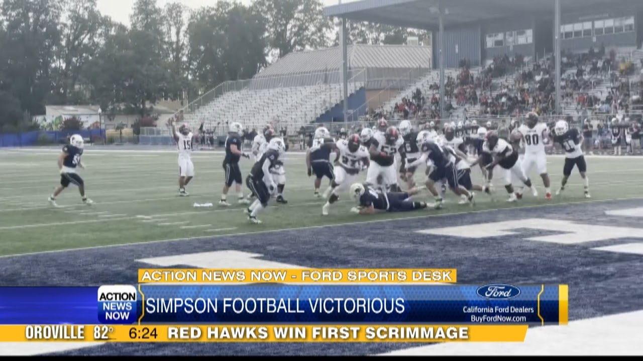 Simpson football wins first scrimmage, in Oregon - YouTube