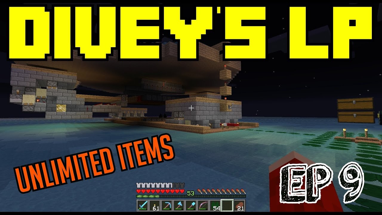 Minecraft: Divey's Let's Play EP 9 (Unlimited Items) - YouTube