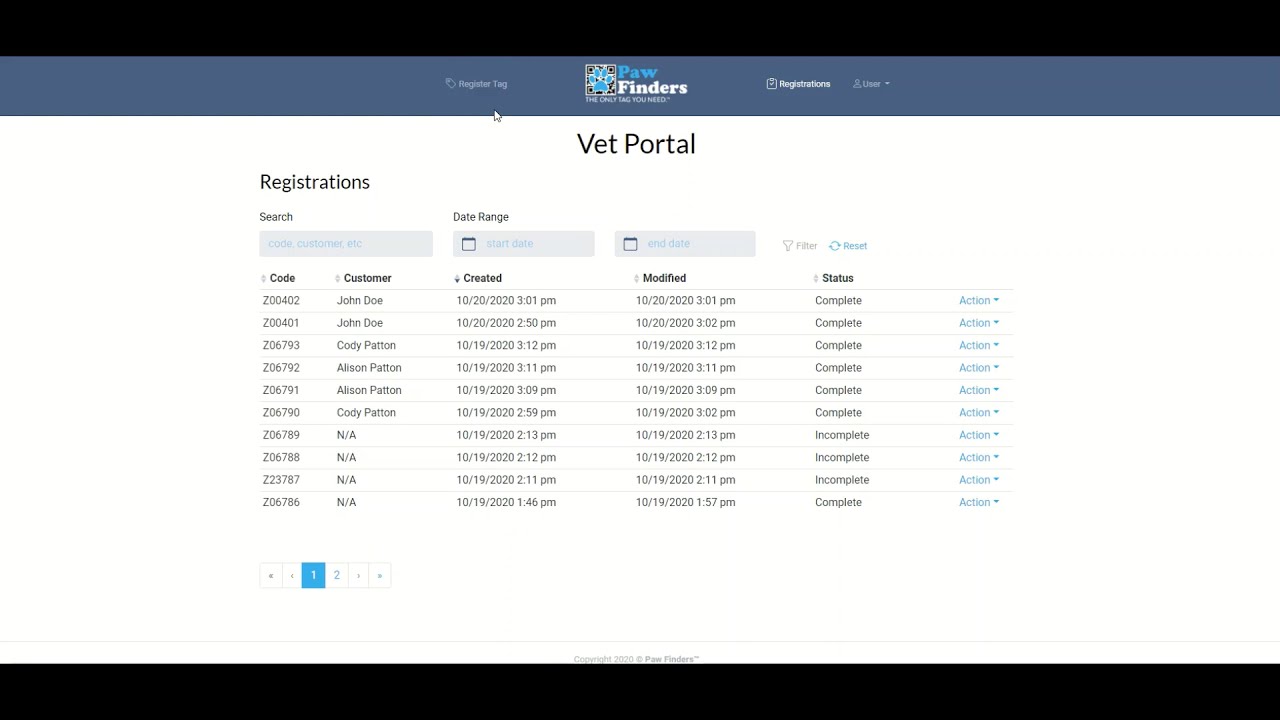 How to register a Paw Finders tag in the Vet Portal - YouTube