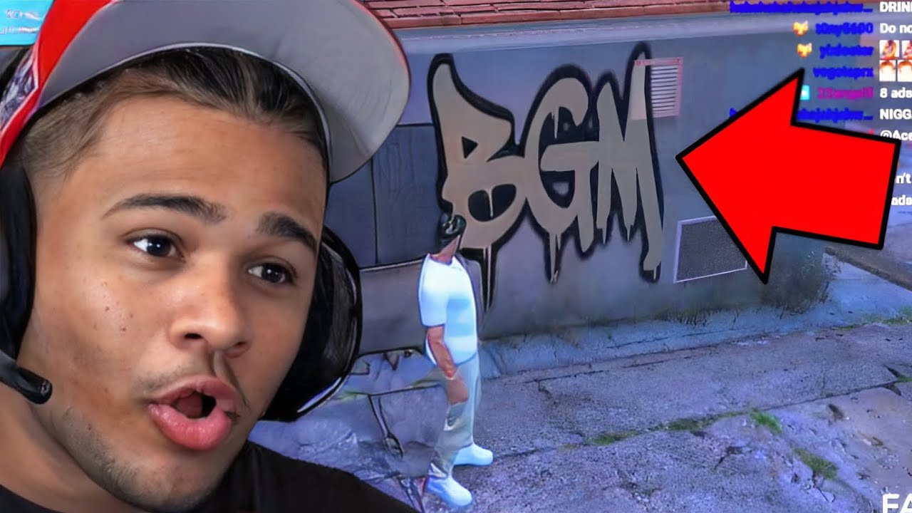 D10 PUBLIC: Fanum sprays his set on the wall TAKEOVER with BGM 🧱 - YouTube