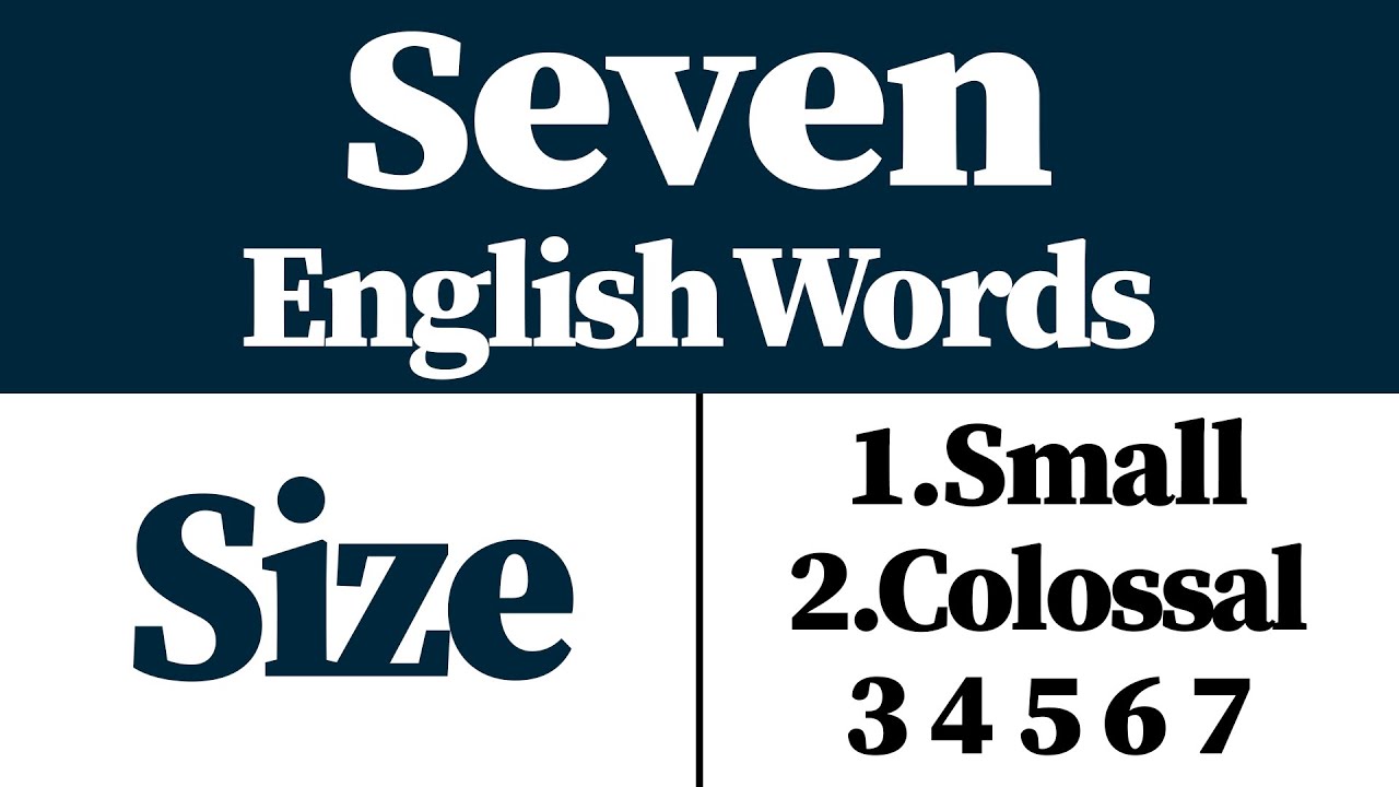 [English Vocabulary] Seven English Words | Size - YouTube