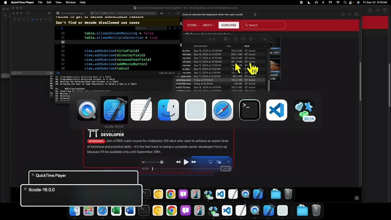 macOS Development with AppKit - 45 - Using Alternating Row Background Colors in a Table - YouTube