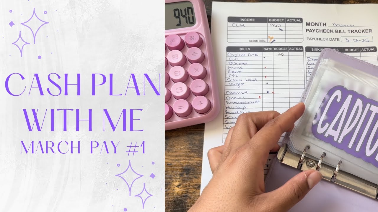 Cash Planning With Me | March Cash Budgeting | Budgeting March Pay #1 ...
