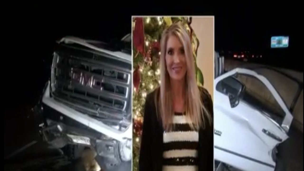 Tire files through woman's windshield - YouTube