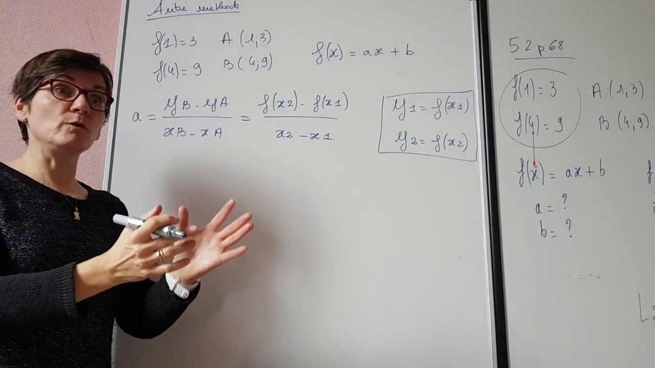 trouver une fonction affine avec la formule du coefficient directeur ...