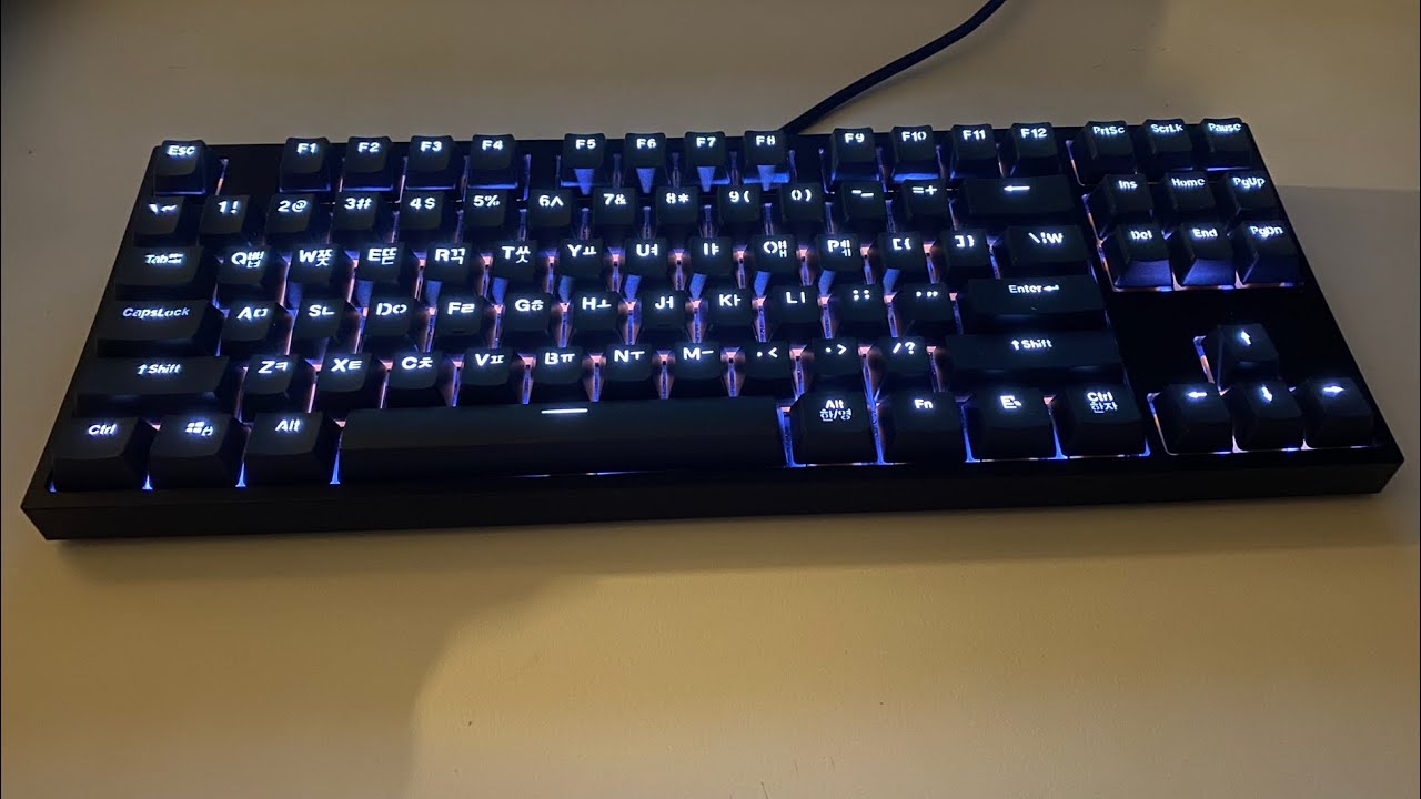 COX_CK87 저소음 갈축 키보드 타건 - YouTube