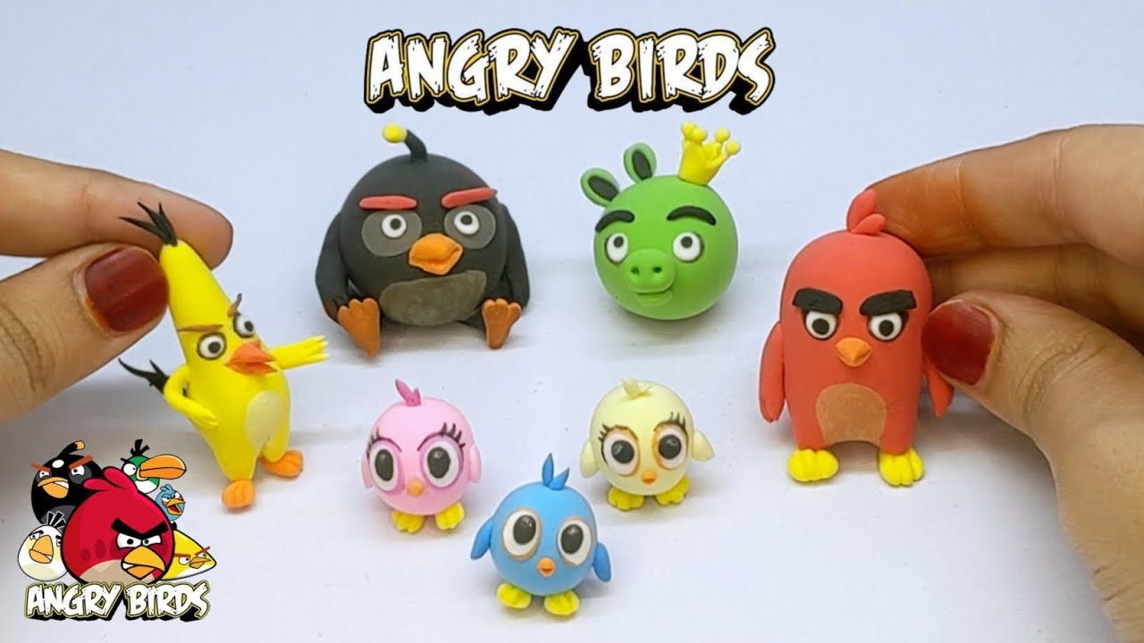 Clay Making Angry Birds Red Bomb Yellow Angry Birds cartoon - YouTube