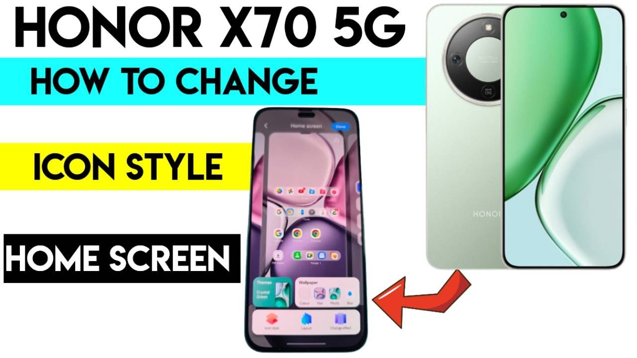 HONOR X70 5G MagicOS 9 – How to Change Icon Style - YouTube