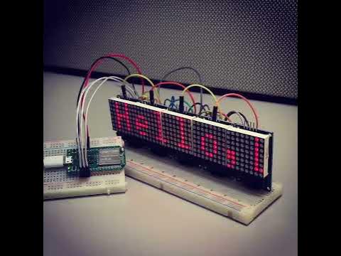 LinkIt 7697 with chained 8x8 dot matrix module (MAX7219) - marquee - YouTube