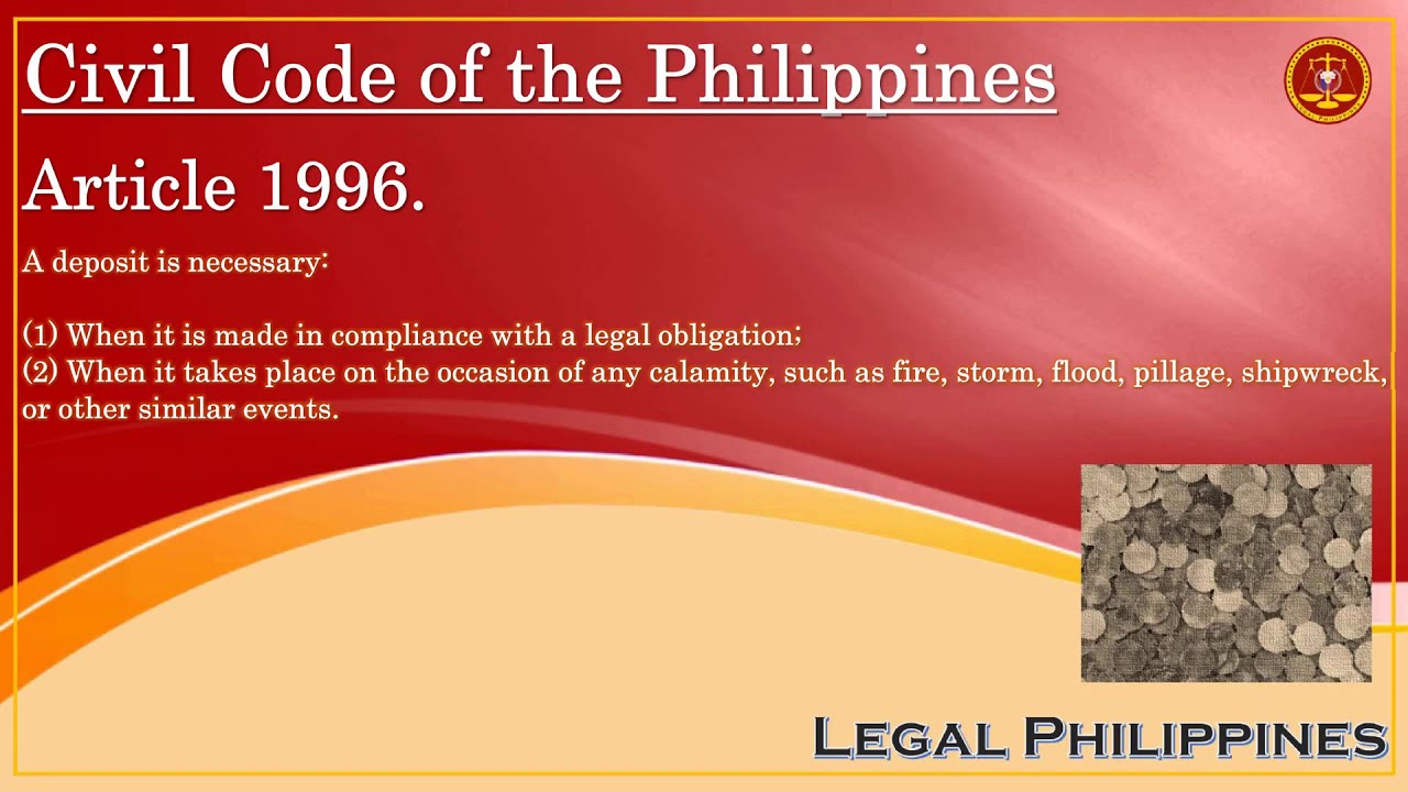 Civil Code of the Philippines, Article 1996 - YouTube