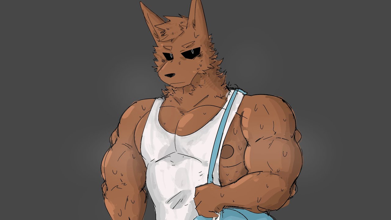 【プロクリエイト】Vest wet with sweat #illustration #furry #muscle - YouTube